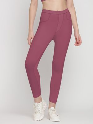 Buy Wear Jukebox Mauve Flex Fit Back Pocket Tights Online