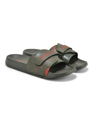 Buy WOODLAND Men Olive Round Toe Sliders (EURO 39) Online