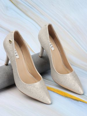 Buy ELLE Gold Women Slip On Pumps Online
