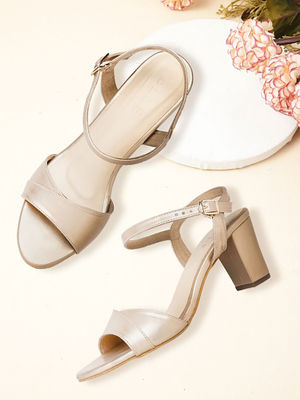 Buy ELLE Gold Women Buckle Sandals Online