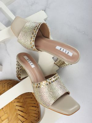 Buy ELLE Gold Women Slip On Sandals Online