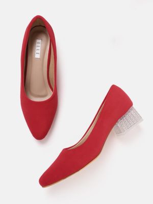 Buy ELLE Red Women Slip On Pumps Online