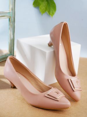 Buy ELLE Peach Women Slip On Pumps Online