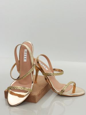 Buy ELLE Gold Women Slip On Sandals Online