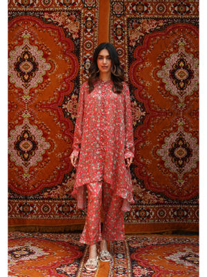 Buy NORN Red Rabat Back Yoke Top Online