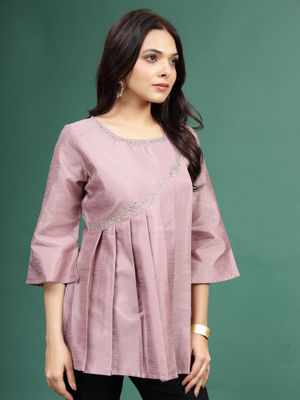 Buy Rama's Women Mauve Embroidered Tunic Online