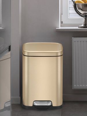 Buy OBSESSIONS Stainless Steel Step Dustbin with Liner, 6 Litres ...