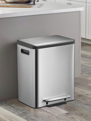 Buy OBSESSIONS Stainless Steel Step Dustbin with Dual Liner, 15+15 ...