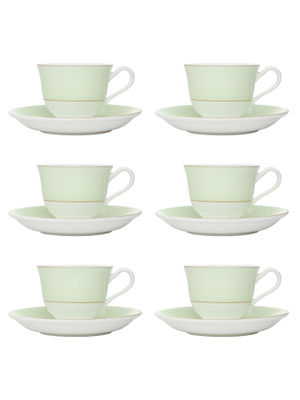 Buy CLAY CRAFT Cup & Saucer, 210ml, Set of 12 (6 Cups + 6 Saucers) Online