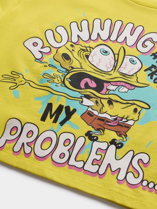 spongebob running away