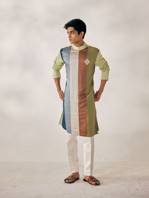 Buy Jatin Malik Medley Multi Coloured Kurta (Set of 2) Online