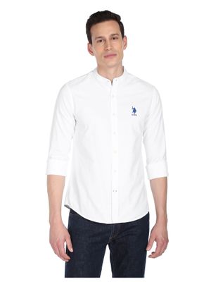 U.S. POLO ASSN. Casual Shirts : Buy U.S. POLO ASSN. Men White Mandarin ...