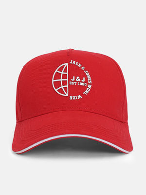 Jack & Jones Caps : Buy Jack & Jones Red Logo Print Baseball Cap Online ...