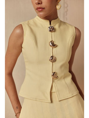 Buy Sage By Mala Lumiere Yellow Waistcoat (S) Online