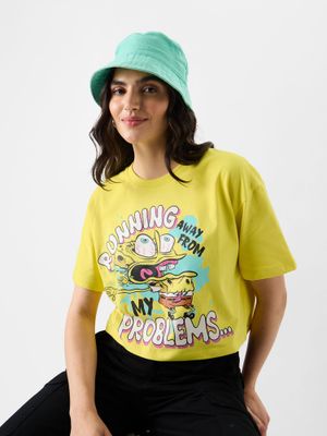 Buy The Souled Store Official SpongeBob : Running Away Women Oversized ...