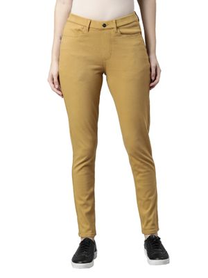 Buy Go Colors Women Solid Mustard Super Stretch Jeggings Online