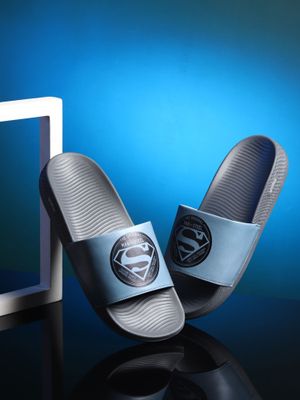 Buy Yoho Men Superman 003 Bold Superhero Blue Sliders (UK 7) Online
