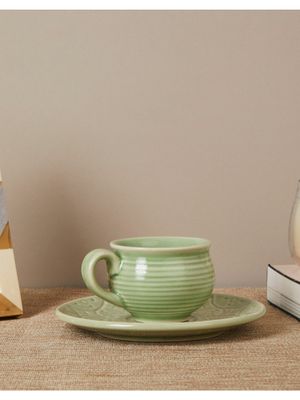Buy Fabindia Green Haritah Cup & Saucer 2pc Set Online
