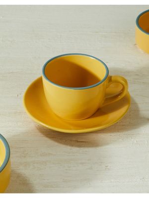 Buy Fabindia Yellow Jivita Ceramic Cup & saucer 2pc Set Online