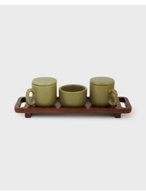 Buy Fabindia Green Rasoi Ceramic Tea Time 4pc Set Online