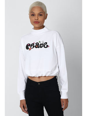 Buy Forever 21 White Graphic Regular Sweatshirts Online