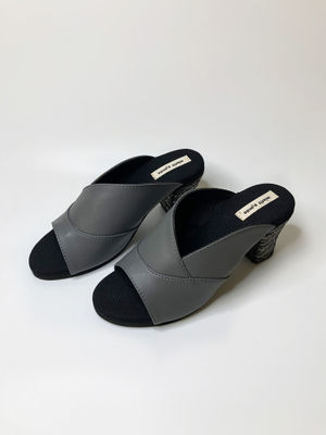 Buy Misfit Panda Vegan Grey Solid Side Cut Heels Online