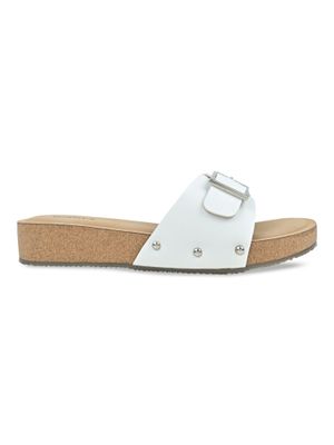Buy ROCIA By Regal White Women Solid Slider Wedges Online