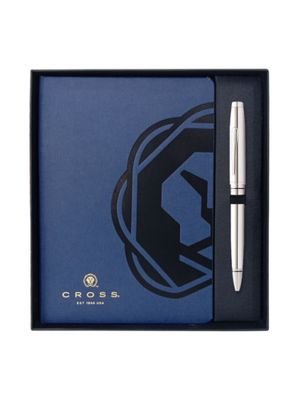 Buy Cross Coventry Blue Chrome Ball Pen & Executive Book (Set of 2) Online