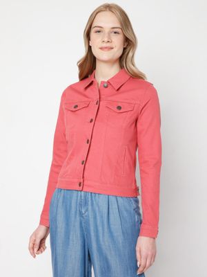 Buy VERO MODA Women Casual Solid Pink Jackets Online