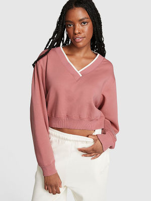 Buy Victoria's Secret Women Pink Premium Fleece V-Neck Pullover (XS) Online