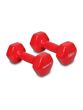 Lifelong PVC Dumbbells X 2=10kg Weights (Red Color) Fitness, 57% OFF