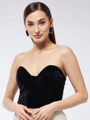Buy Magre Black Velvet Corest Top Online