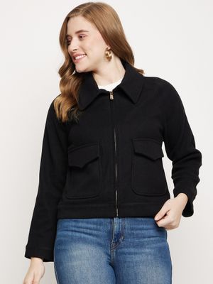 Buy Madame Black Front Pocket Jacket Online