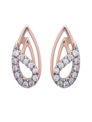 Buy WHP Jewellers Petal Inspired 18K Rose Gold Diamond Earring Online
