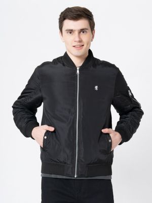 Buy Red Tape Mens Black Solid Jacket online