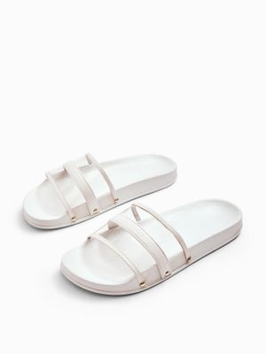 Buy The Label Life Solid White Vinyl Sliders Online