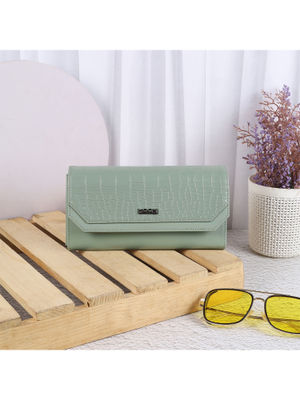 Buy Mochi Solid Green Casual Wallet Online