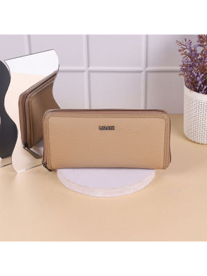 Buy Mochi Solid Beige Casual Wallet Online