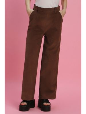 Buy Forever 21 Brown Textured Pant Online