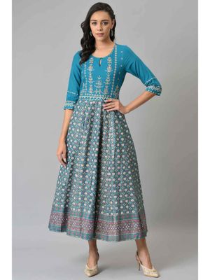 Buy W Teal Floral Dress Online