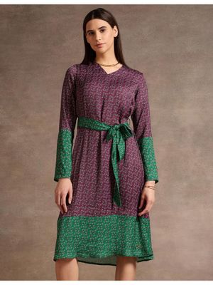 Buy U.S. POLO ASSN. All Over Print Wrap Dress with Belt (Set of 2) (L ...