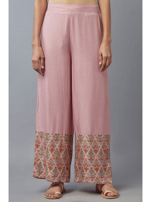 Buy W Pink Floral Parallel Pant Online