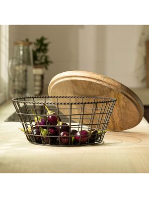 Buy Ellementry Charcoal Twine Wire Basket Taper Brown Online