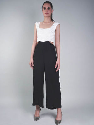 Buy Rukinder Kumar Black Embroidered Jumpsuit (S) Online