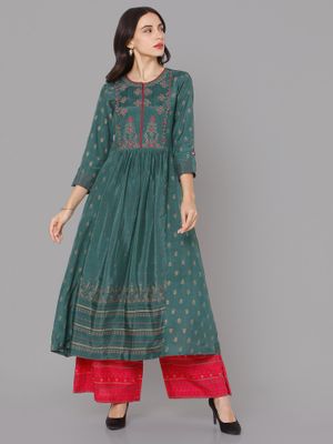 Ojas Designs palazzo_set_women_indianwear : Buy Ojas Designs Green ...