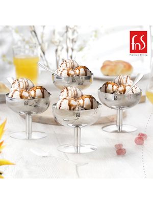 Buy FNS Delight Stainless Steel Pudding Set for Serving (4 Dessert Cup ...
