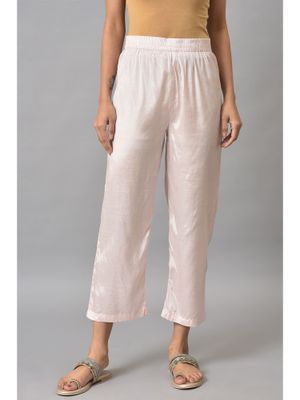 Buy WISHFUL by W Pink Solid Slim Pants Online