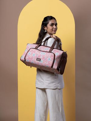 Buy Zouk Pink Mughal Art Weekender Duffel Bag (M) Online