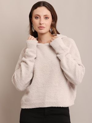 Buy NOBARR Women's Polyester Full Sleeve with Hooded Furr Grey ...