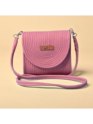 Buy Zolo Label Pink Cotton Crossbody Bag Online